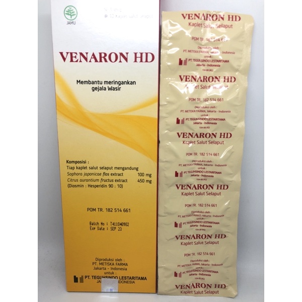 Jual Venaron HD Kaplet Meringankan Gejala Wasir isi @10 Kaplet Per ...