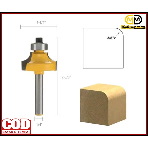 Jual MATA PROFIL KAYU SUDUT ROUND OVER ROUTER BIT FLUSH TRIMMER HPL ...