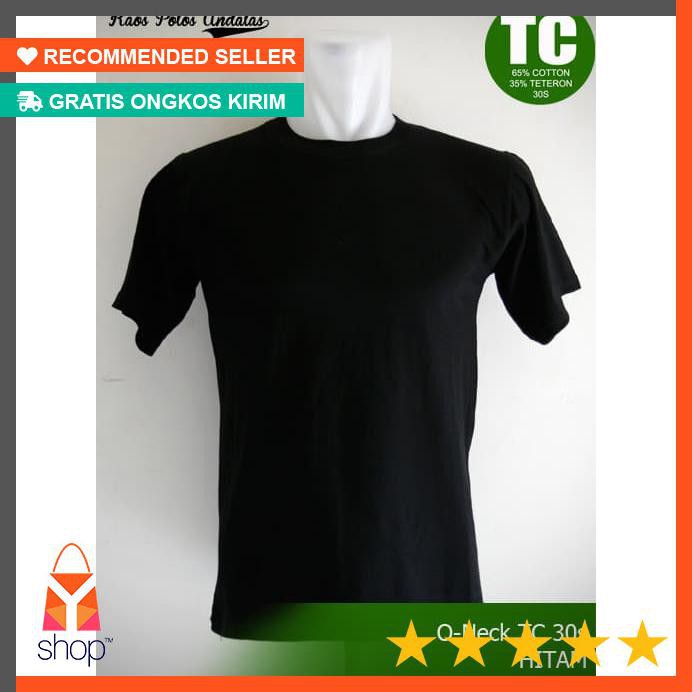 Jual TERPOPULER ! Kaos Polos Teteron Cotton 30's Hitam L | Shopee Indonesia