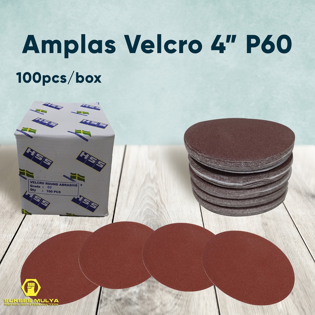Jual Amplas Bulat 4" Grit 60 Amplas Velcro 4" Amplas Templek Bulat ...
