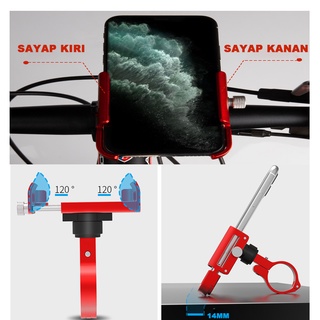 Jual ZACRO GUB P30 Original Holder Hp Motor Dudukan Ponsel Aluminium Aloy Holder Handphone Motor ...