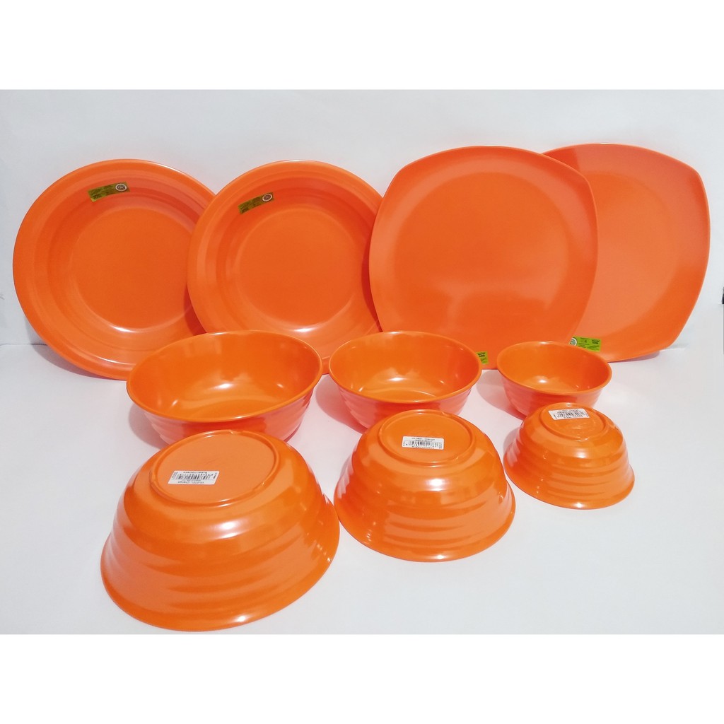 Jual PAKET MELAMIN SET - Paket HEMAT ORANGE CANTIK TERMASUK BUBBLE WRAP ...
