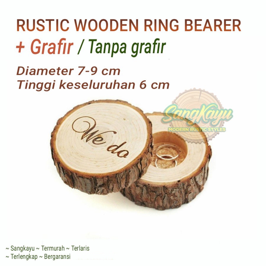 Jual SangKayu Rustic Wooden Ring Box Ring Bearer Tempat Cincin Mahar ...