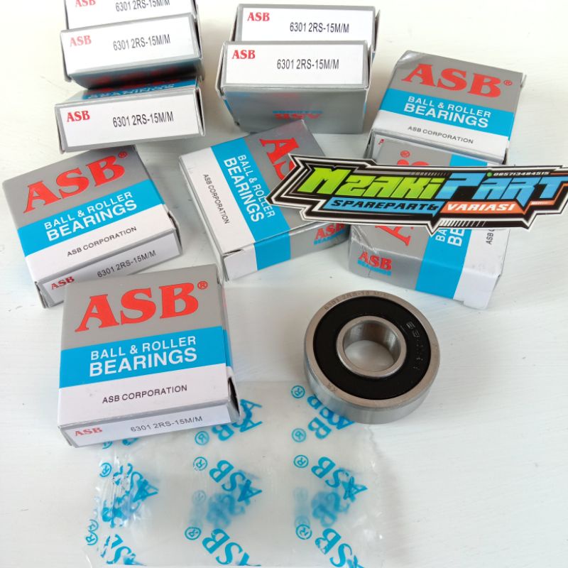 Jual Laher ball bearing ASB 6301 2RS-15MM bearing ball as 15 mm per ...