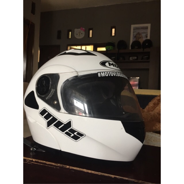 Jual Helm MDS Modular Pro Rider White | Shopee Indonesia