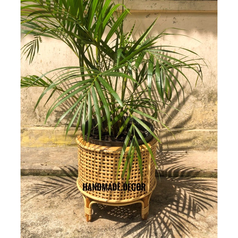 Jual Pot rotan / standing planter / stand pot / rattan pot / coverpot ...