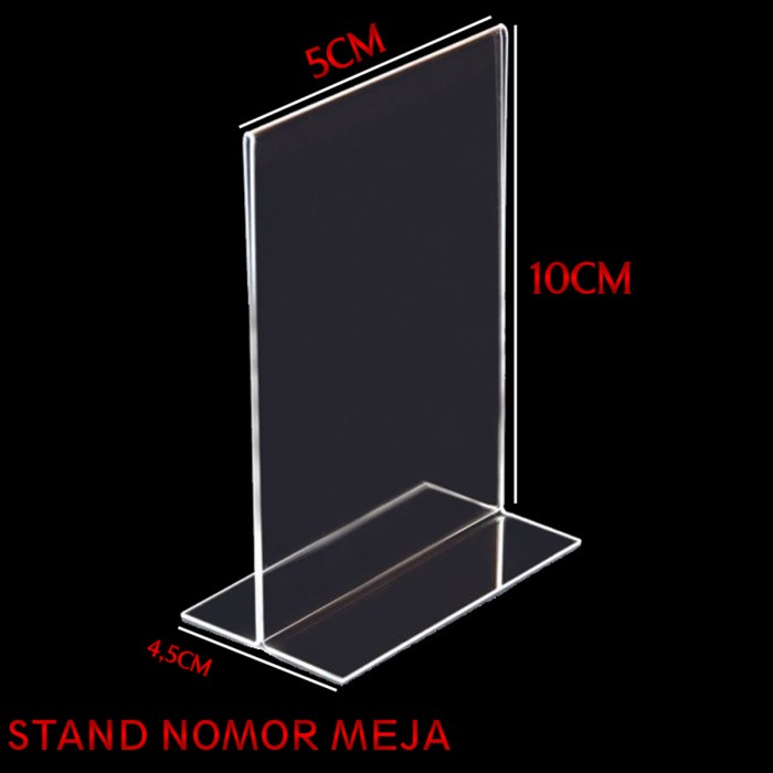 Jual Akrilik Nomor Meja 5x10 2 sisi - Acrylic Tent Card - Akrilik ...
