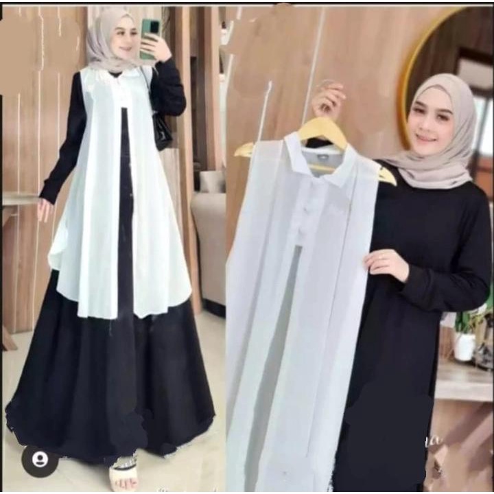 Jual INV - SETELAN GAMIS ROMPI PLUS DALAMAN IKEYSHA / MUSLIM / TERBARU ...