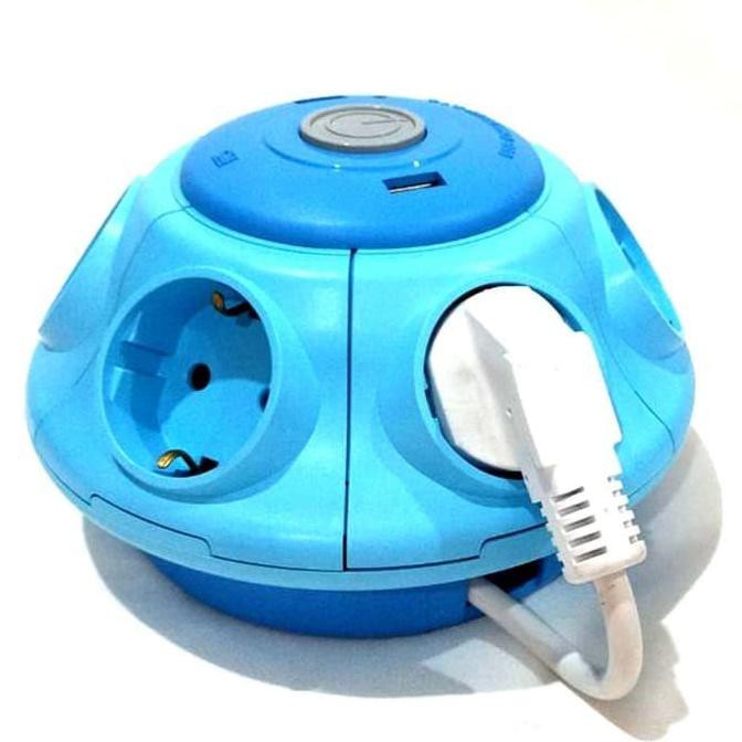 Jual Kabel Roll UFO / colokan listrik multi socket 6 lubang + 2 usb ...