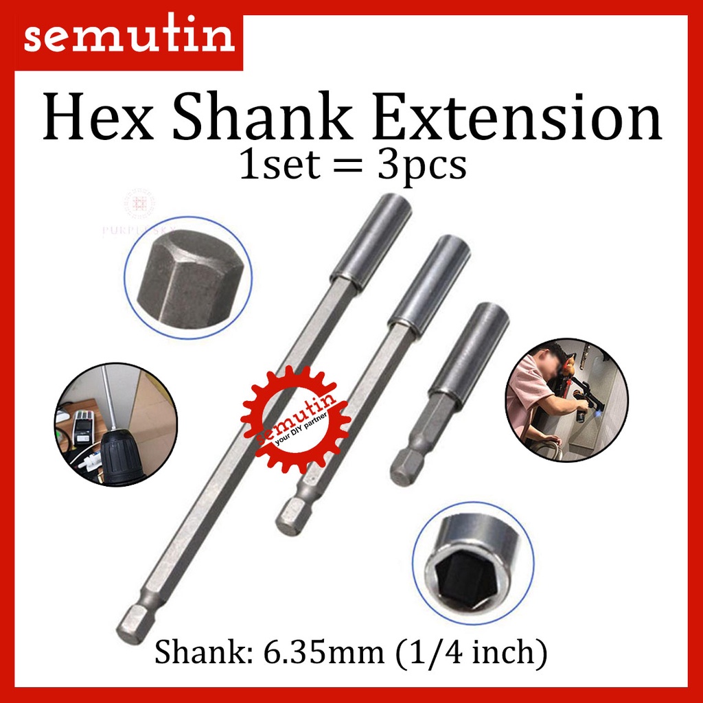 Jual Hex Shank Extension Rod 3 in 1 / Holder Mata Bor / Hexagonal ...