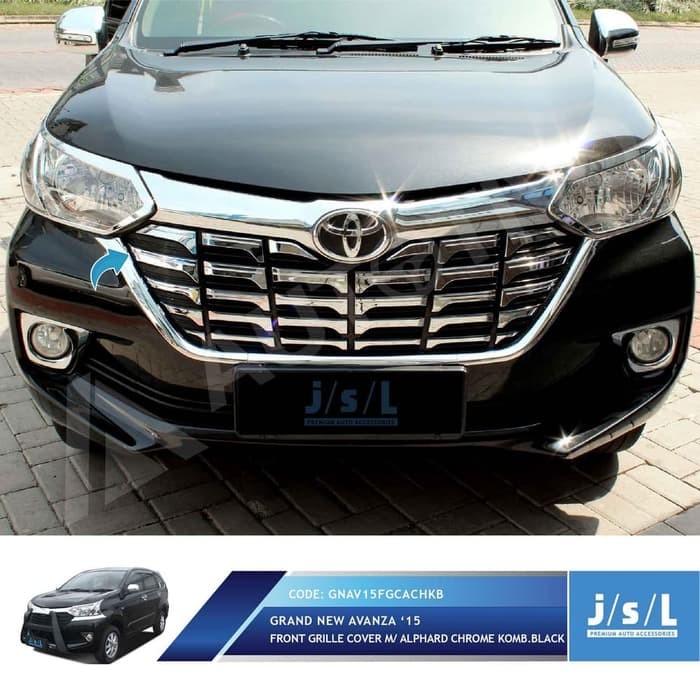 Jual Grille Model Alphard Grand New Avanza Front Chrome Kombinasi Hitam ...