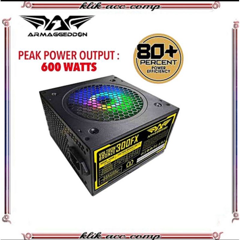 Jual Pawer Supply / PSU Armaggeddon Voltron Bronze 300FX-600 Watt - Multicolour LED Light ...