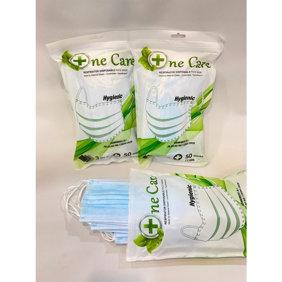Jual Masker 3ply Earloop SACHET EMBOSS Onecare Hygienic Isi 50pc ...