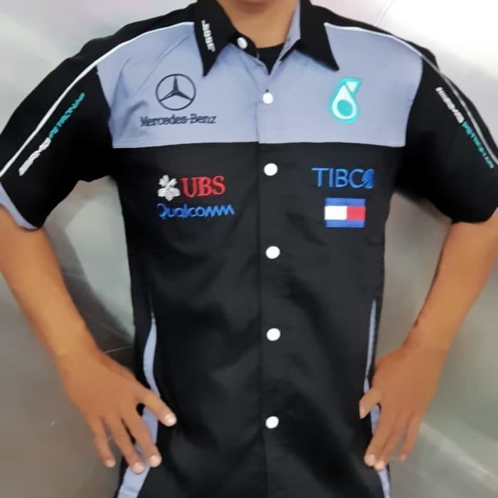 Jual Baju Otomotif Mercedes Seragam Komunitas Moto GP Kemeja Bordir F1 ...