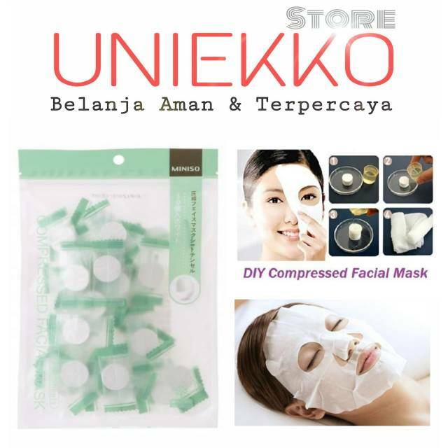 Jual MINISO Compressed Mask ORIGINAL DIY WHITE Facial Paper Masker ...