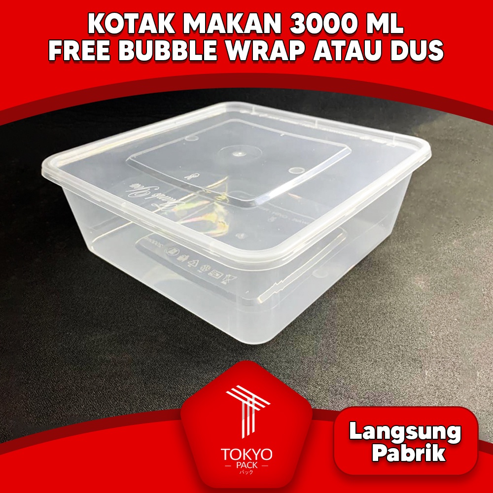 Jual Kotak Makan Persegi 3000ml Box Thinwall Food Container Murah