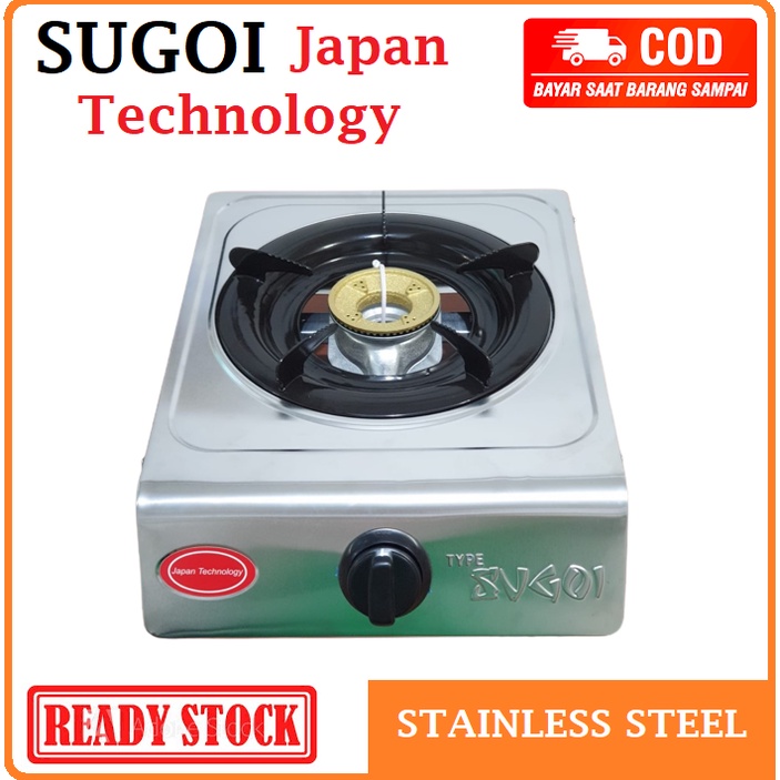 Jual KOMPOR GAS 1 TUNGKU SUGOI STAINLESS STEEL BURNER KUNINGAN SNI | Shopee Indonesia