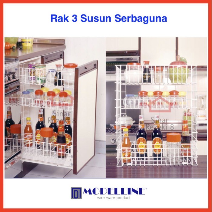 Jual Rak Botol - Rak Botol 3 Susun Modelline B30E / Dapur Bumbu Saos ...
