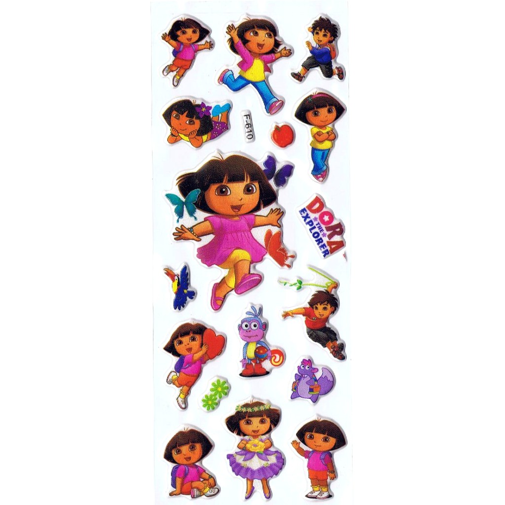 Jual SK392 Stiker Sticker Timbul Set Strip Aneka Gambar Kartun Dora ...