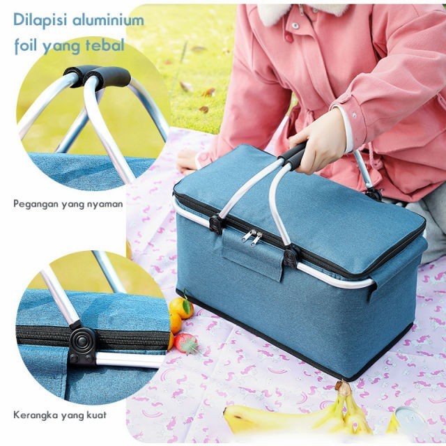 Jual HM_TAS PIKNIK TAS MAKANAN COOLER BAG PORTABLE GOOD QUALITY ...
