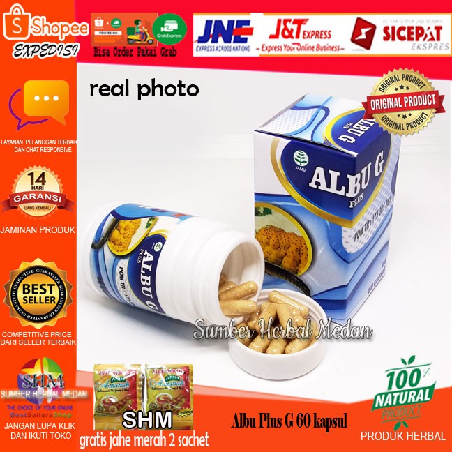 Jual Albu G Plus 60 Kapsul - Kapsul Ikan Gabus + Gamat plus free jahe ...