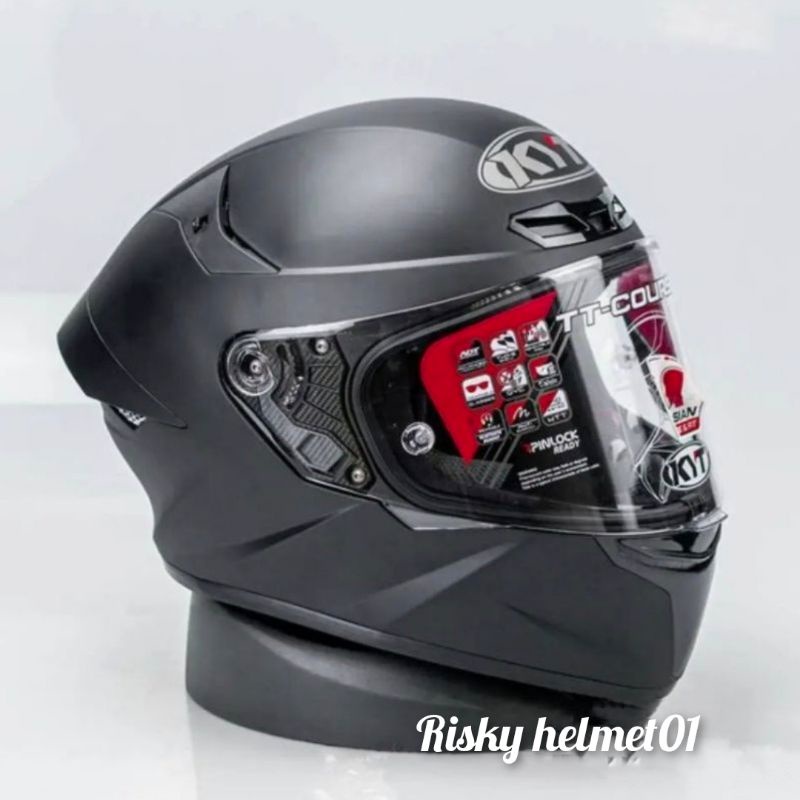 Jual Helm Full face KYT TT Course Solid (Original) SNI | Shopee Indonesia