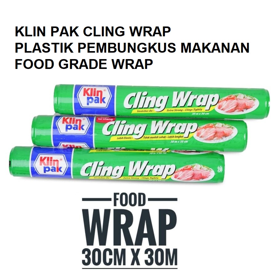 Jual KLIN PAK Cling Wrap Plastic Food Grade 30 CM REFILL Klinpak ...