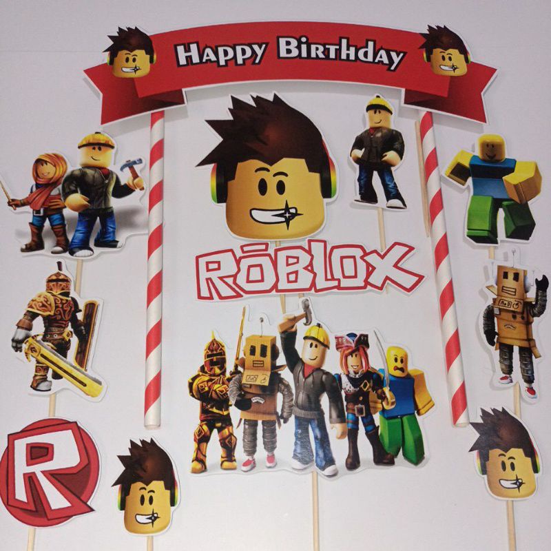 Jual Topper Cake Karakter / hiasan kue ulang tahun karakter ROBLOX ...