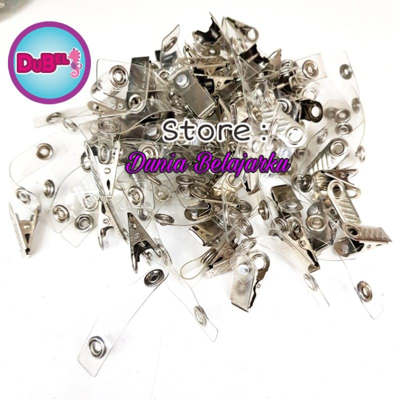 Jual Jepit ID Card Besi Name Tag Garis Buaya Pengait | Shopee Indonesia