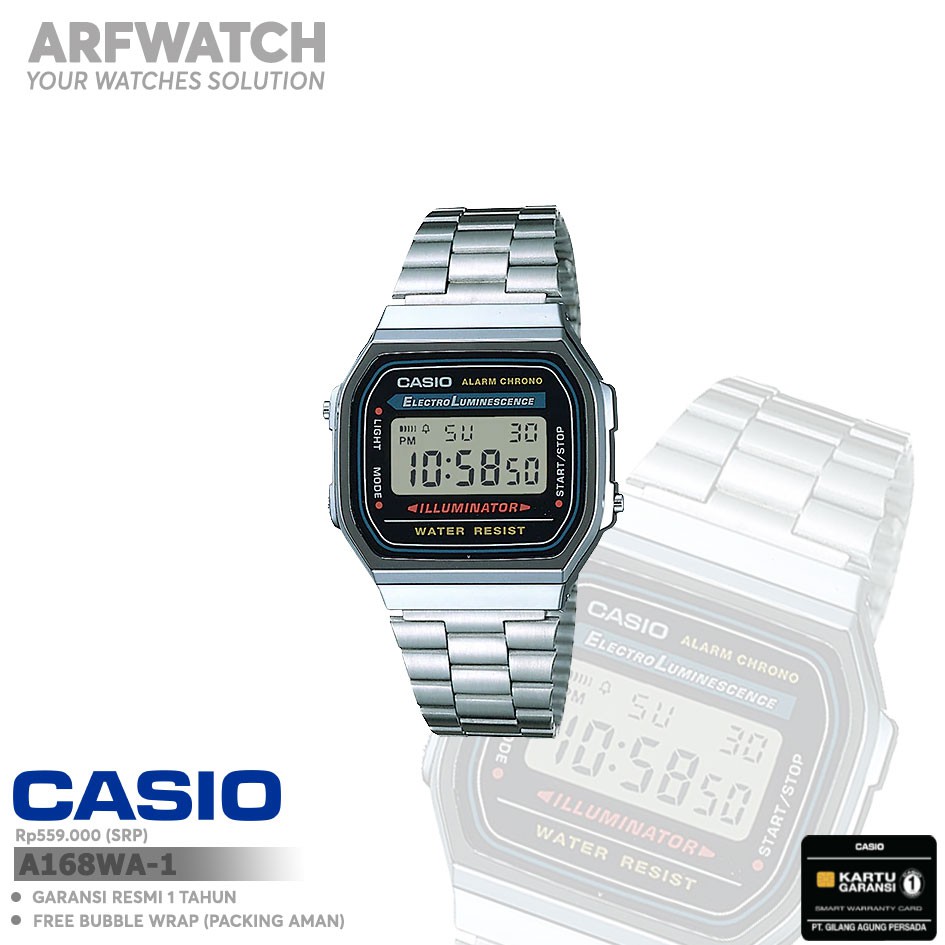 Jual Casio General A168WA-1 / A168WA-1DF Original | Shopee Indonesia