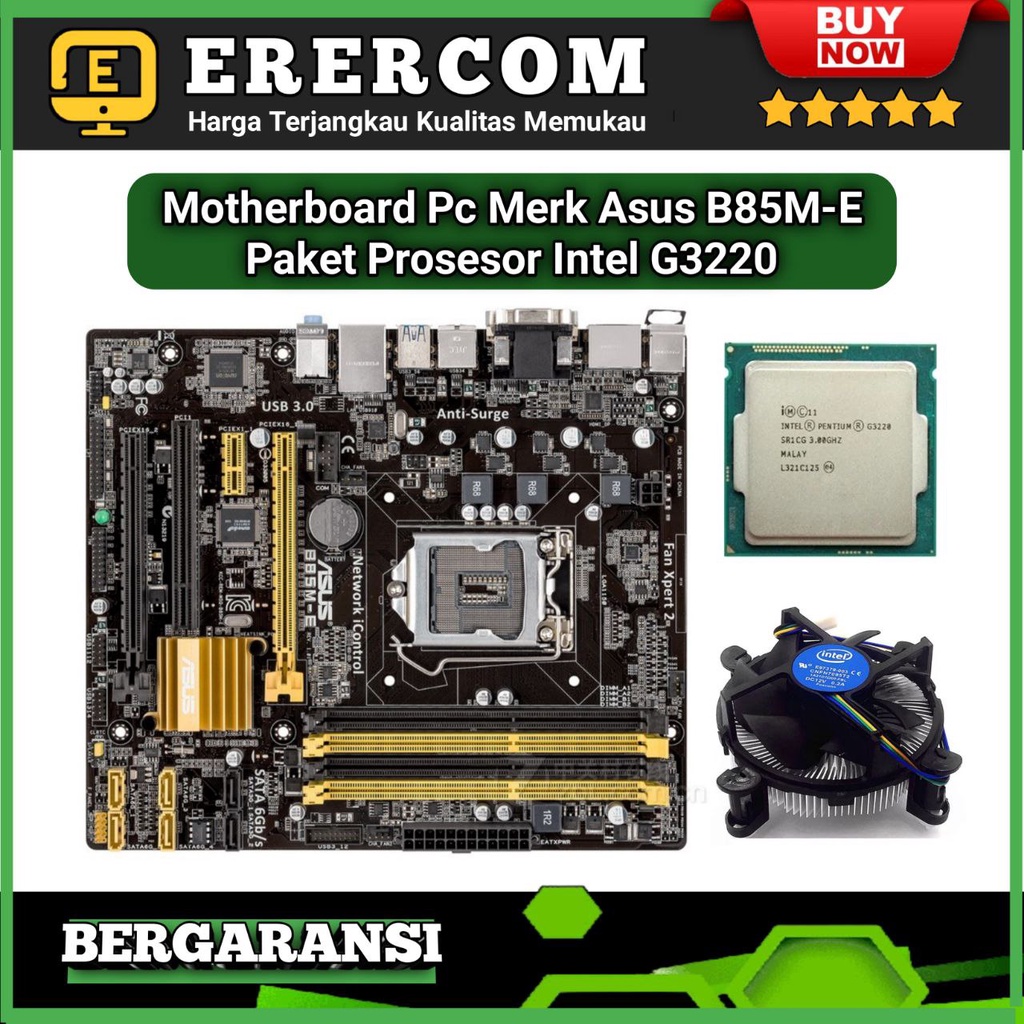 Jual Motherboard Mobo Mainboard Asus B85M-E Socket 1150 4 slot Ram 2 Slot PCI e Sepaket Prosesor ...