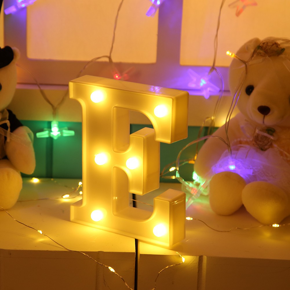 Jual Lampu Huruf Alfabet Led & Angka menggunakan Baterai warna Warm ...