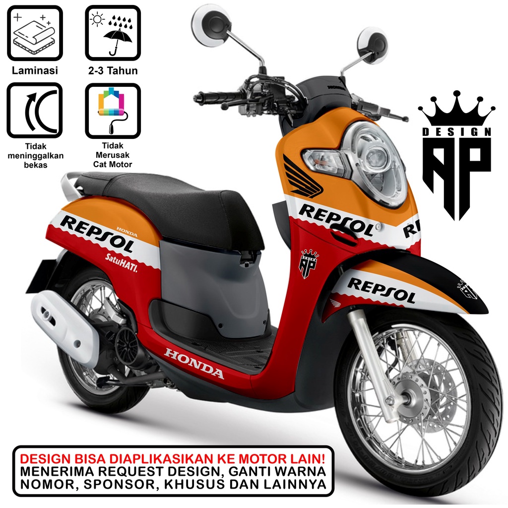 Jual decal sticker scoopy full body FI scopy dekal stiker skopi karbu 2010 2011 2012 2013 2014 ...