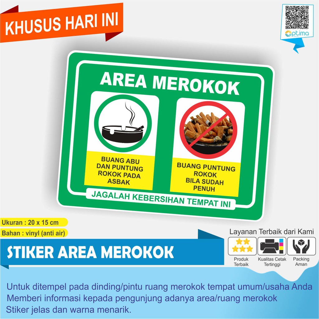 Jual STIKER KEBERSIHAN AREA MEROKOK | Shopee Indonesia
