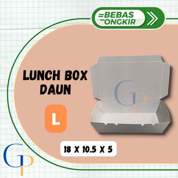 Jual Paper Lunch Box Ukuran L Merk Daun/ Paper Lunch Box Ekonomis ...