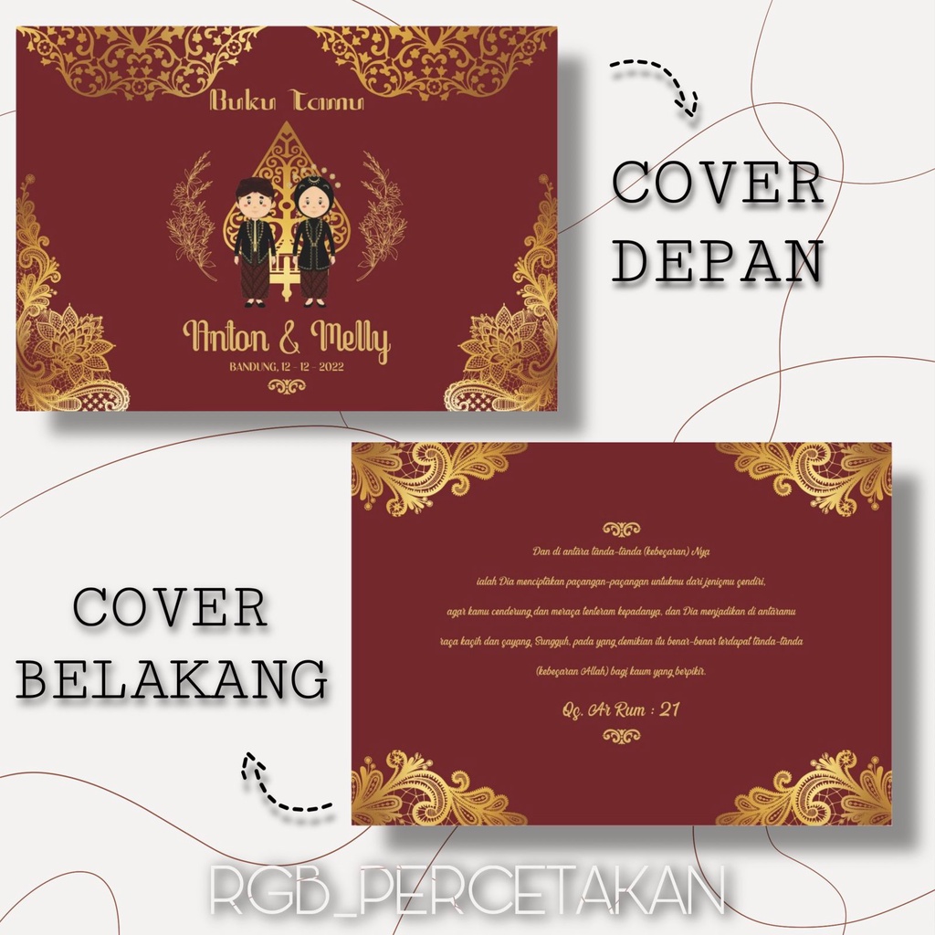 Jual Buku tamu pernikahan custom nama / Wedding guest book / SOFTCOVER ...