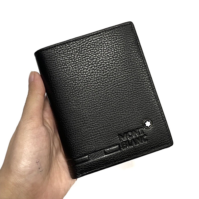 Jual dompet pendek kulit asli pria/wanita berdiri buka buku MONT BLANC ...
