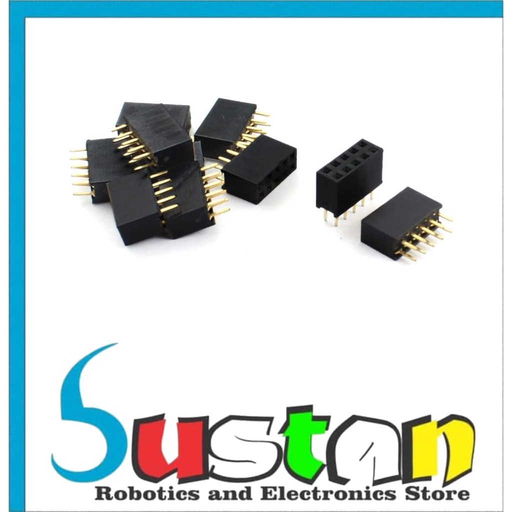 Jual HEADER FEMALE 2X5 10P 2.54MM DOUBLE ROW STRIGHT PIN 2X5 PITCH PCB ...