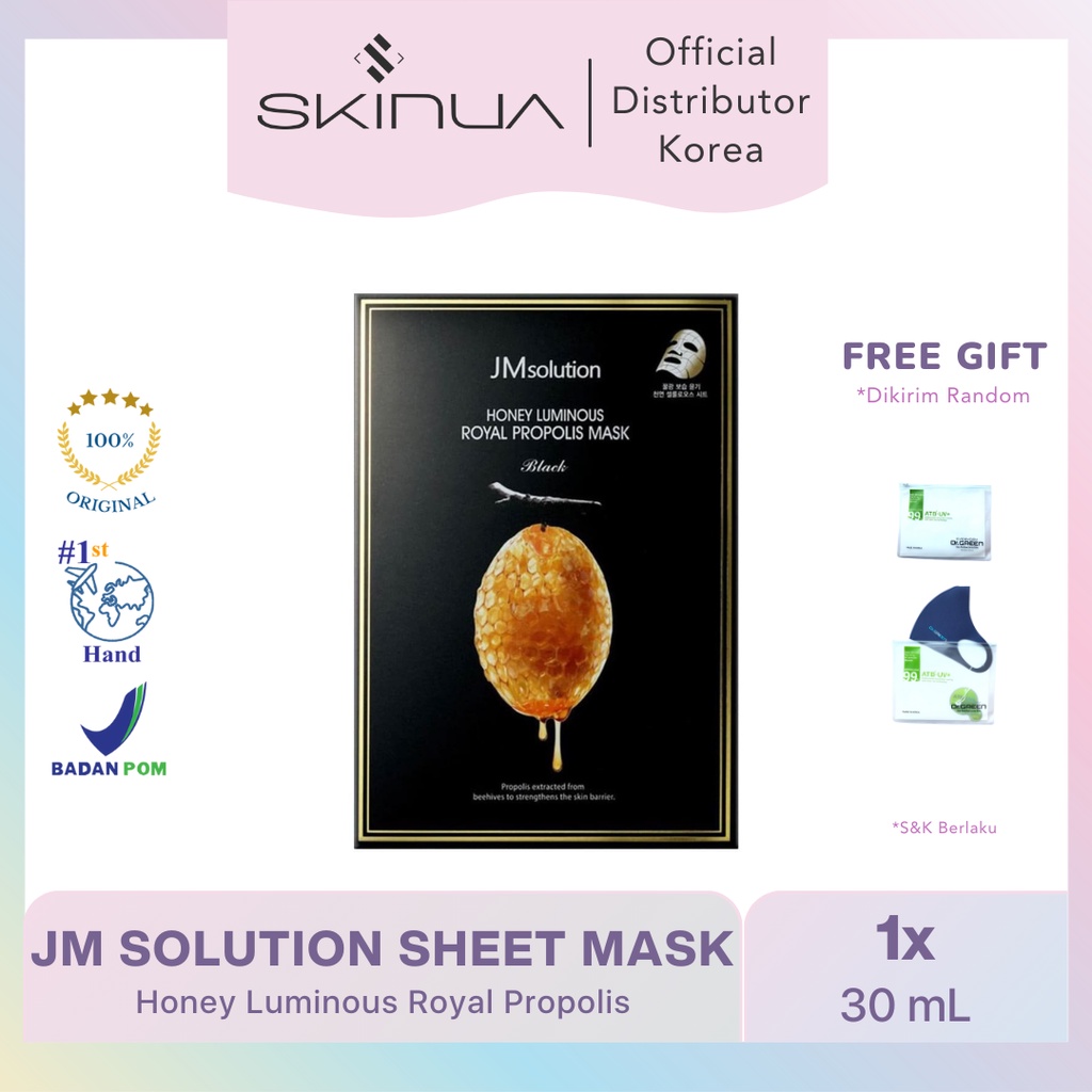 Jual JMsolution Honey Luminous Royal Propolis Mask Black / Sheet Mask / JM Solution Masker Wajah ...