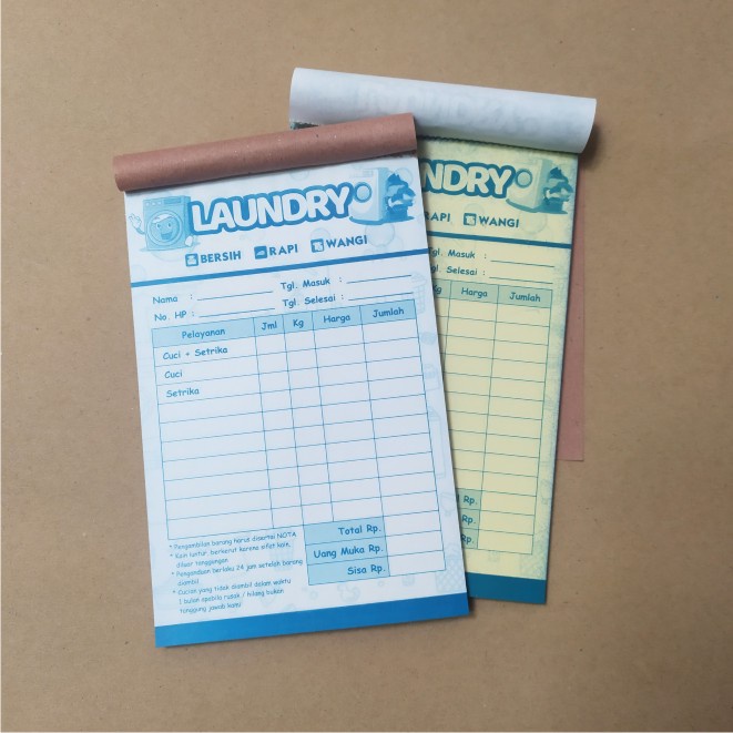 Jual Nota Laundry 2 Ply Rangkap Kuitansi Laundri Kwitansi Kertas ...
