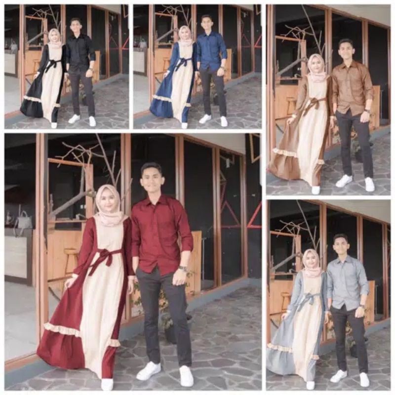 Jual Model baju couple keluarga 2020 / gamis couple keluarga terbaru ...