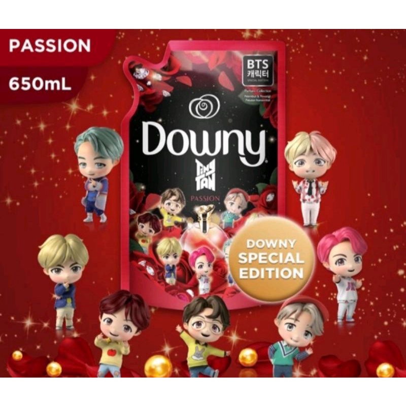 Jual Downy Tinytan BTS pewangi dan pelembut pakaian 650 ml | Shopee Indonesia