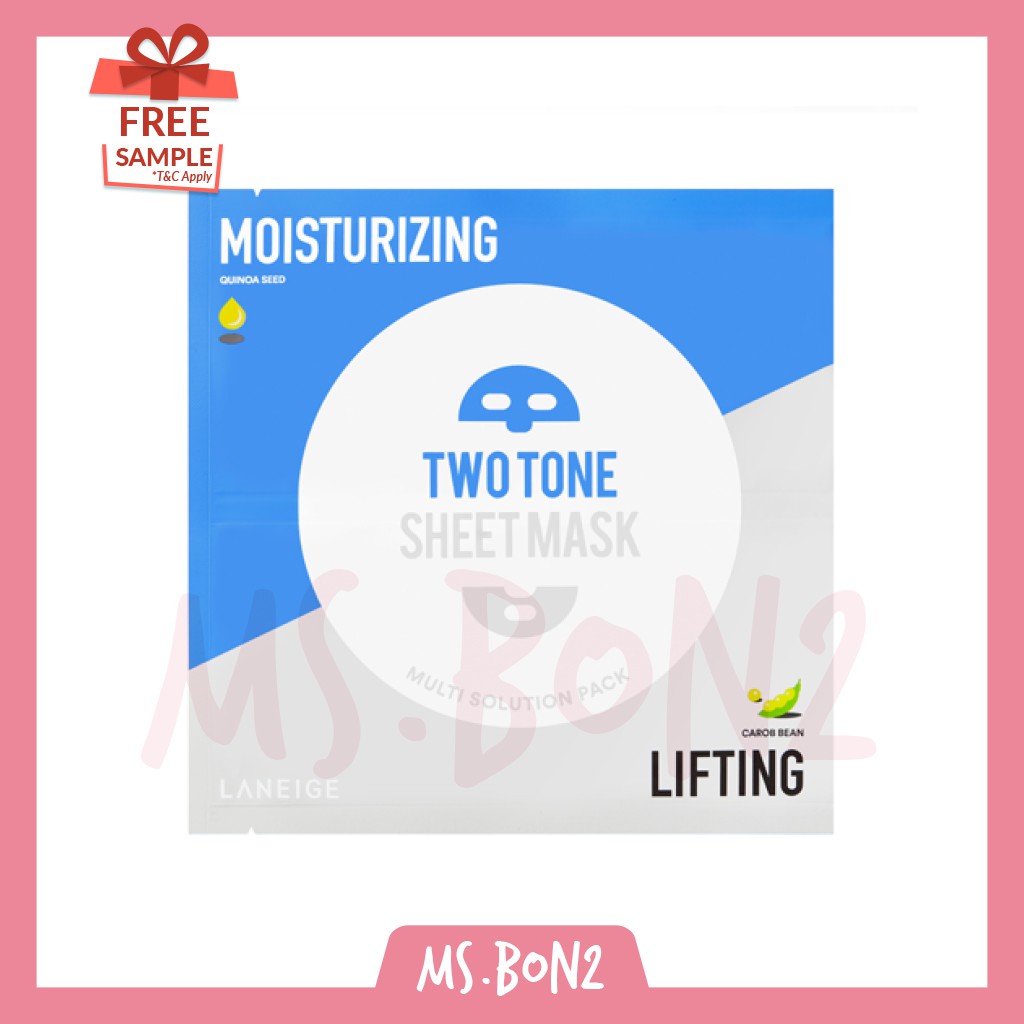 Jual Laneige Two Tone Sheet Mask (Moisturizing and Lifting) 28mL ...