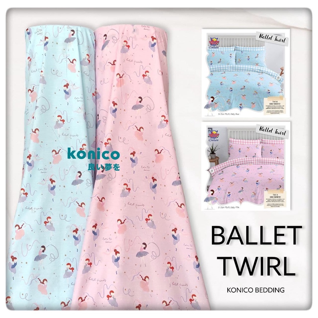 Jual KONICO Bahan Kain Sprei katun Motif tabur Anak BALLET TWIRL | ELBHE STAR CATRA GROW ...