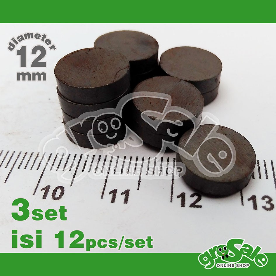 Jual MAGNET 36 PCS SIZE 12 MM BESI BERANI BULAT COIN PRAKARYA INDUSTRI ...