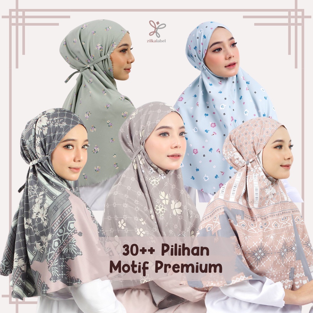Jual ZIA BERGO MOTIF /Jilbab Instant Printed Premium / Kerudung Tali ...