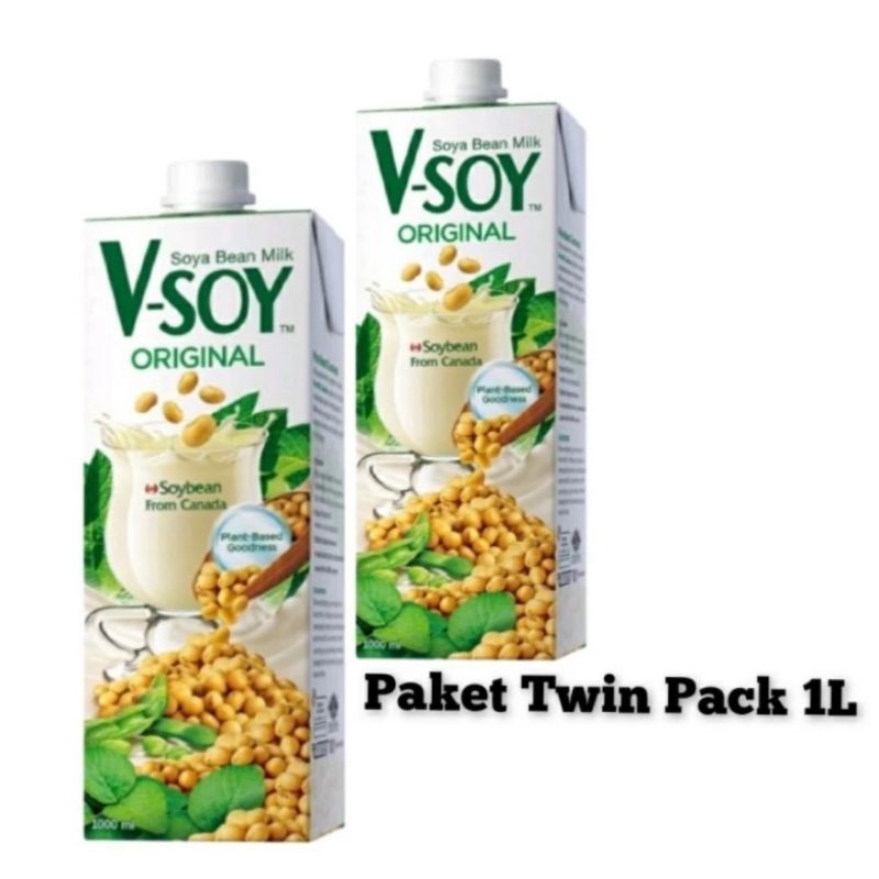 Jual V-soy Original Soya Bean Milk UHT Susu Kedelai Original 1Ltr ...
