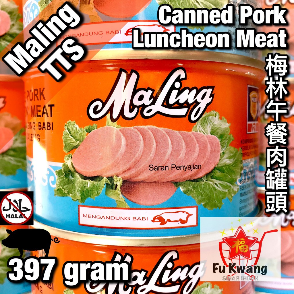 Jual Daging Ham Maling Ma Ling Kaleng TTS Canned Pork Luncheon Meat 397 ...