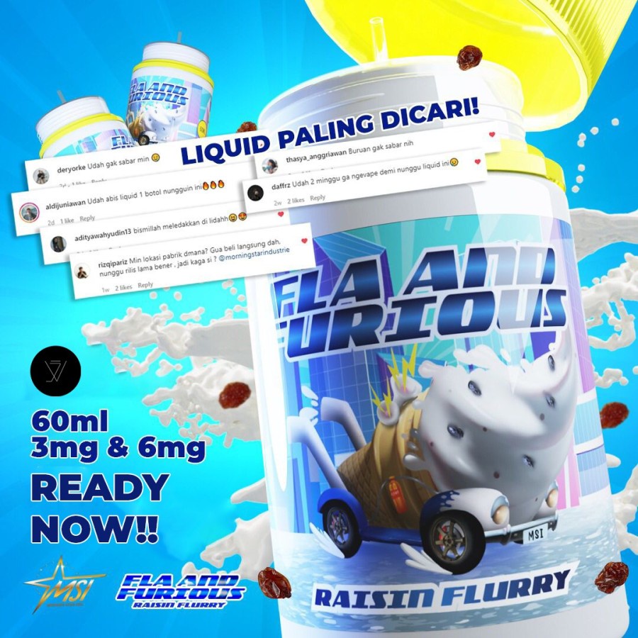 Jual Fla and Furious 60ML 3Mg 6MG Cukai 2022 Liquid Vape Freebase ...