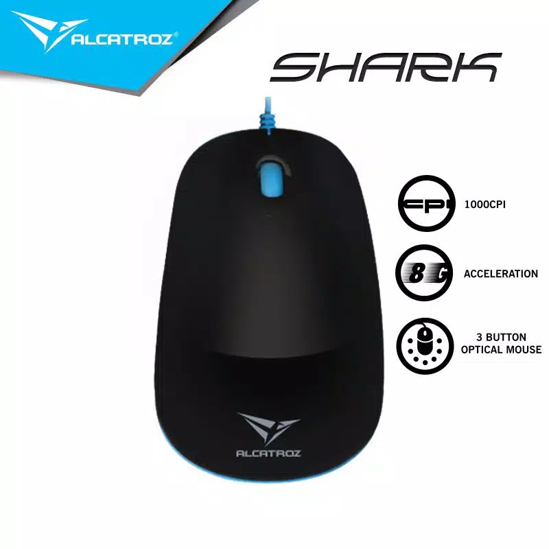 Jual Alcatroz Mouse Wired Shark 2 Tahun Garansi Resmi | Shopee Indonesia